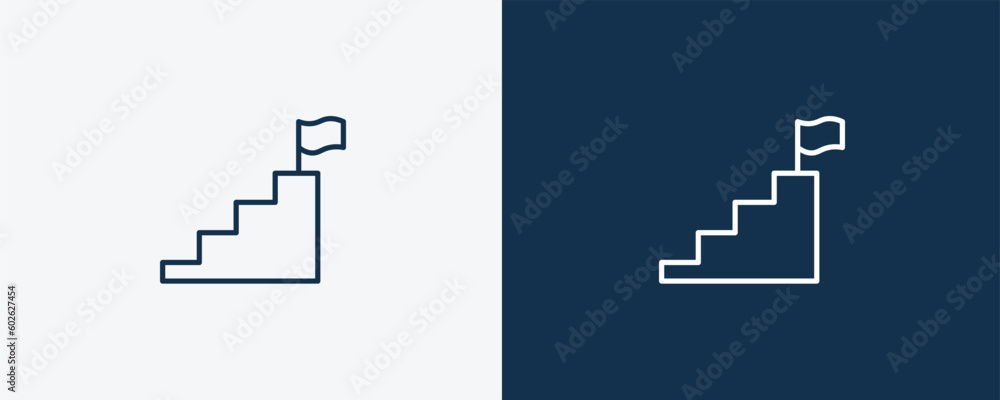 steps to complete icon. Outline and filled steps to complete icon from ...