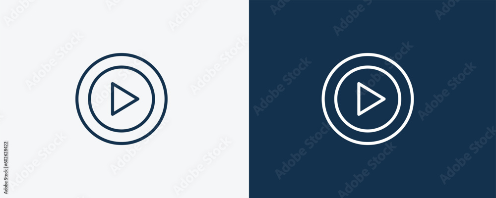 big play button icon. Outline big play button icon from cinema and ...