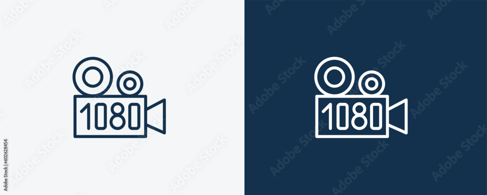 1080p full hd icon. Outline 1080p full hd icon from cinema and theater ...