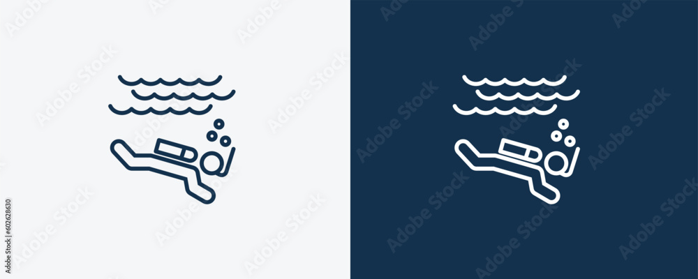 man diving icon. Outline man diving icon from behavior and action ...