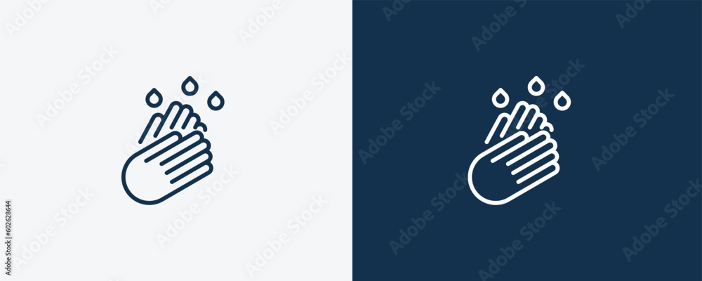 washing hands icon. Outline washing hands icon from behavior and action ...