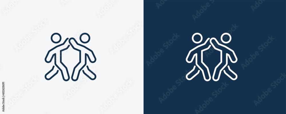 two friends icon. Outline two friends icon from behavior and action ...