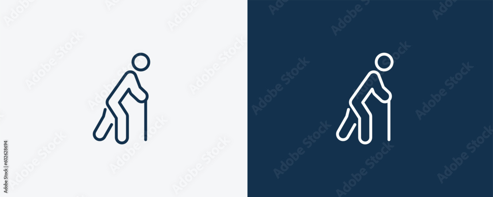 Vecteur Stock old man walking icon. Outline old man walking icon from ...