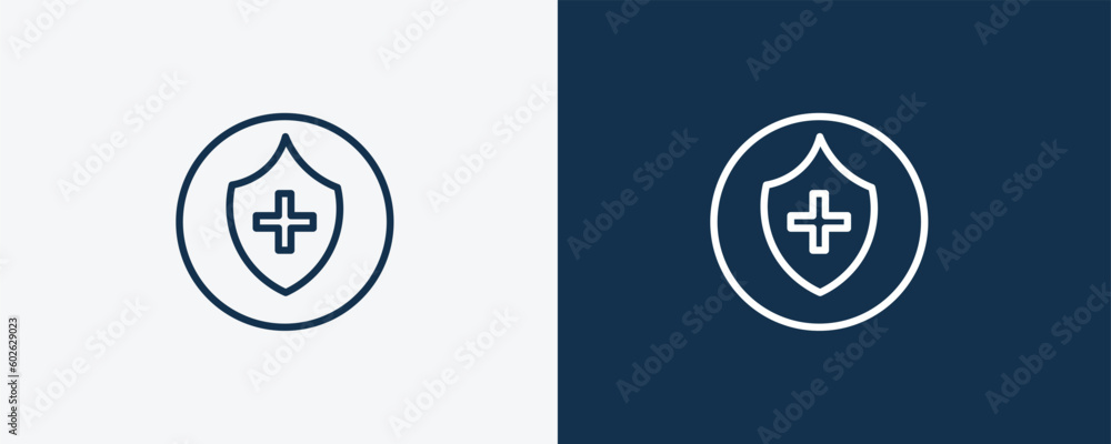 medical shield icon. Outline medical shield icon from health and ...