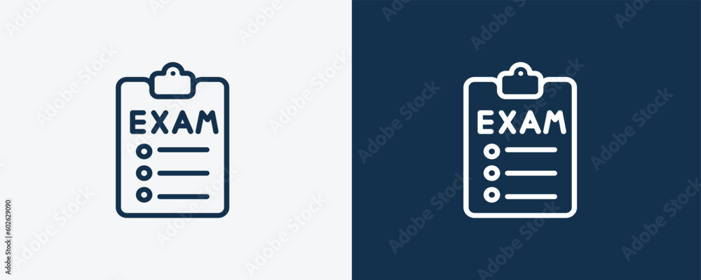 exams icon. Outline exams, exam icon from education collection. Linear ...