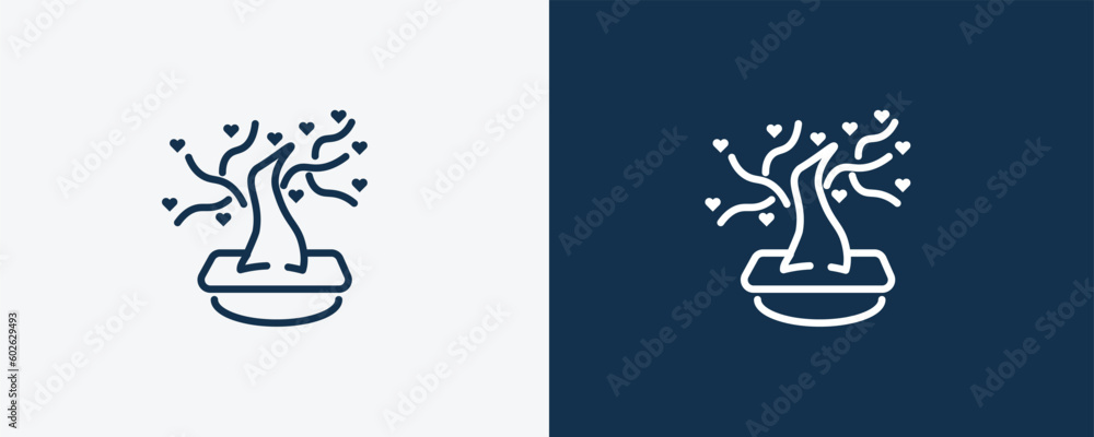 tree of love icon. Outline tree of love, tree icon from ecology ...