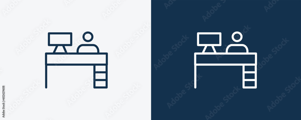 boss office icons. Outline boss office, office icon from computer and ...