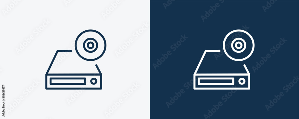 dvd drive icons. Outline dvd drive, drive icon from computer and tech ...