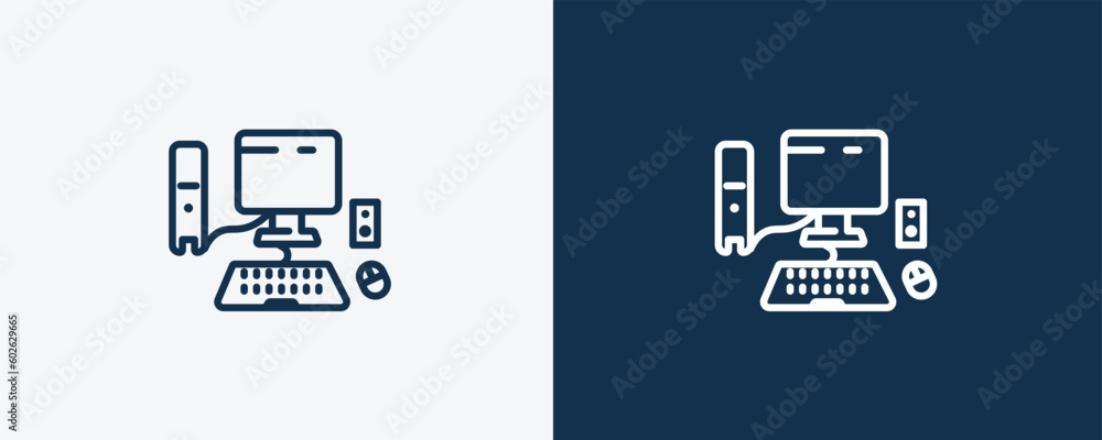 computer set icons. Outline computer set, business icon from computer ...