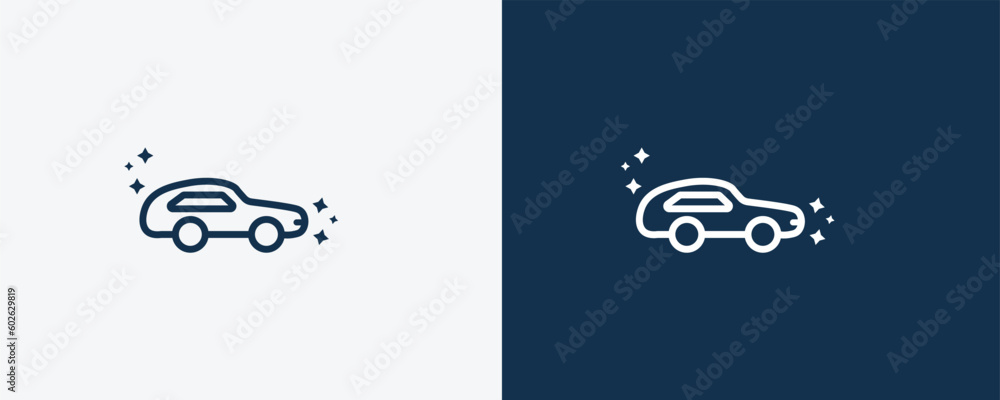 clean car icon. Outline clean car, floor icon from cleaning collection ...