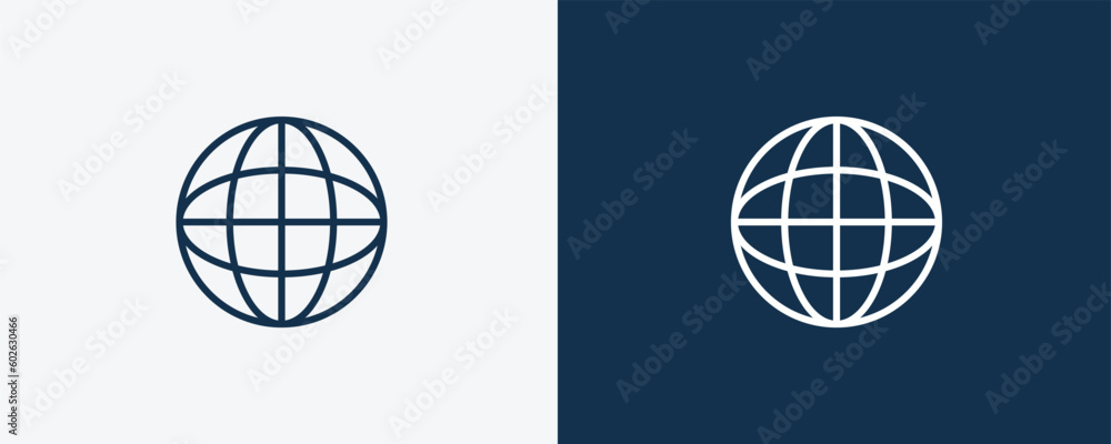 global icon. Outline global icon from artificial intellegence ...