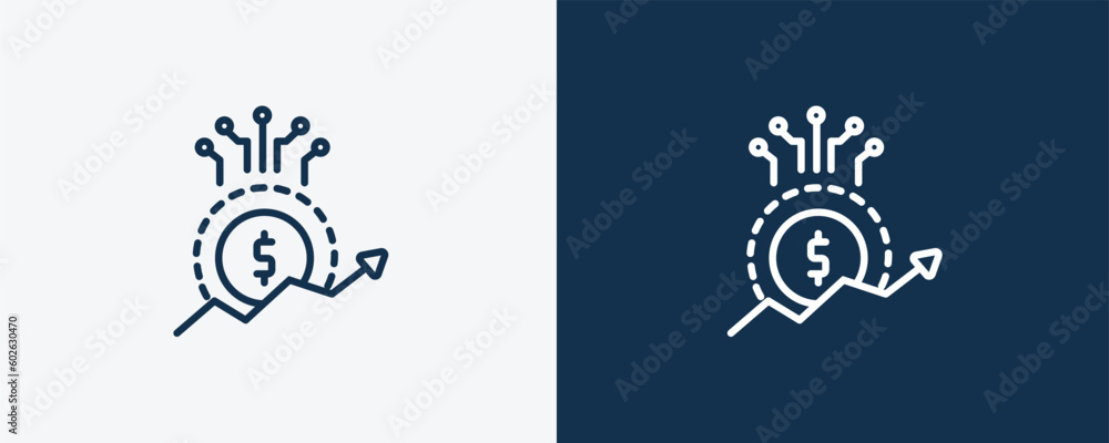 value icon. Outline value icon from artificial intellegence collection ...