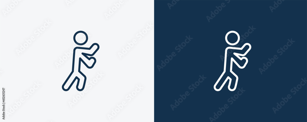 man punching icon. Outline man punching icon from sport and game ...
