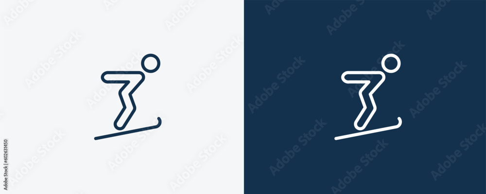 jumping ski sign icon. Outline jumping ski sign icon from sport and ...
