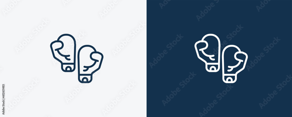 two boxing gloves icon. Outline two boxing gloves icon from sport and ...
