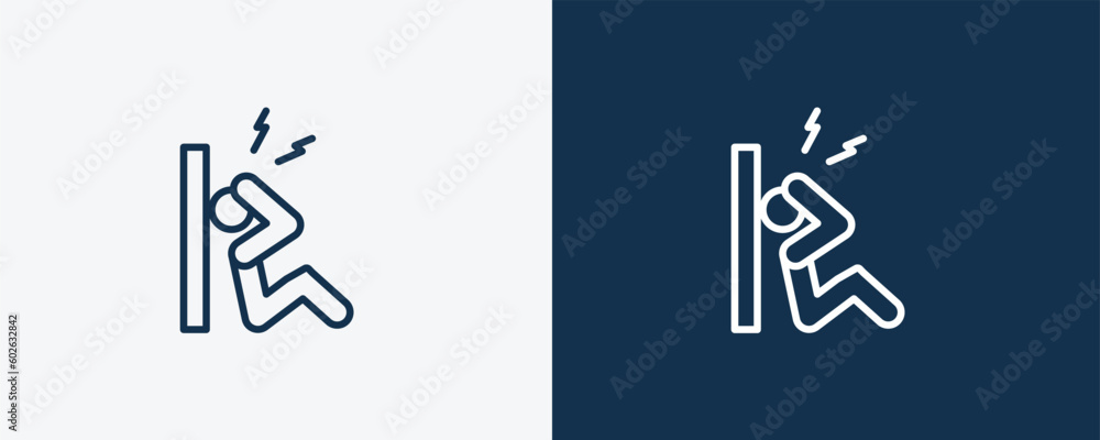 stressed human icon. Outline stressed human icon from feeling and ...