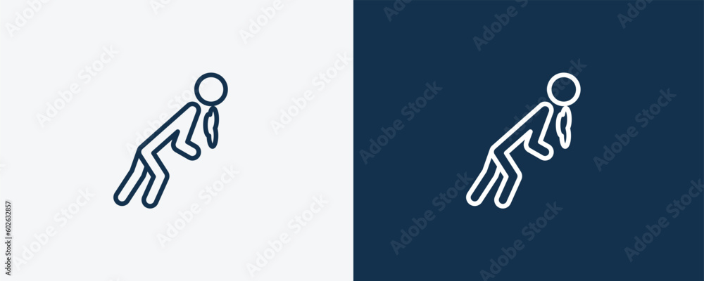 sick human icon. Outline sick human icon from feeling and reaction ...