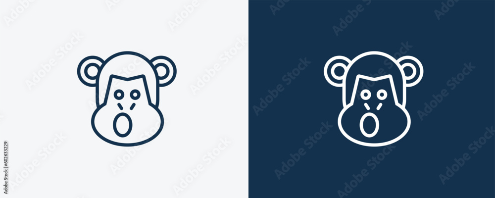 chimp face of brazil icon. Outline chimp face of brazil icon from ...
