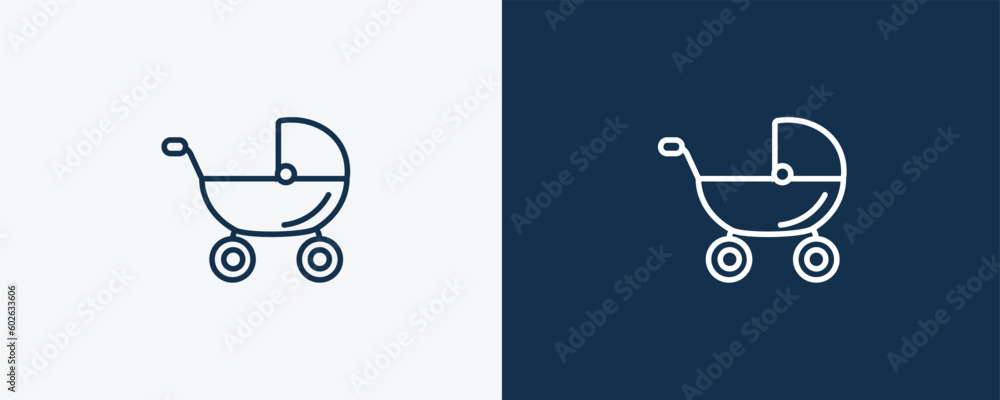 baby trolley icon. Outline baby trolley icon from transportation ...
