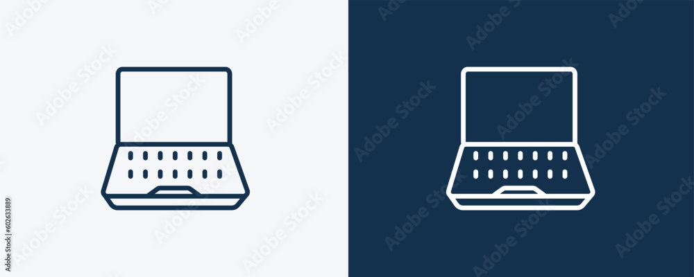 open laptop icon. Outline open laptop icon from technology collection ...