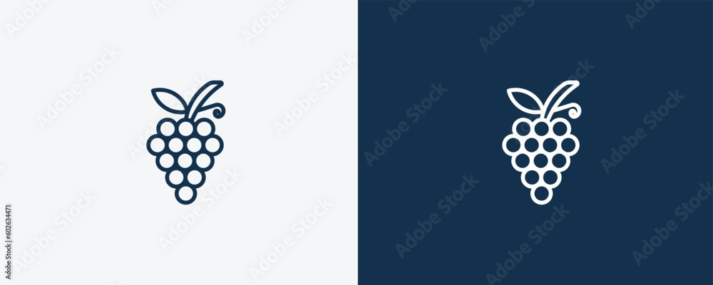 grapes icon. Outline grapes icon from vegetables and fruits collection ...