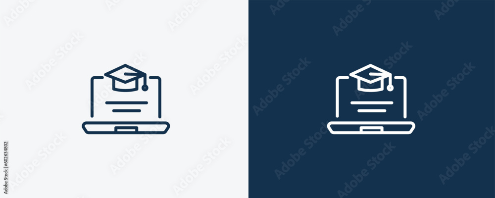 online course icon. Outline online course icon from distance learning ...