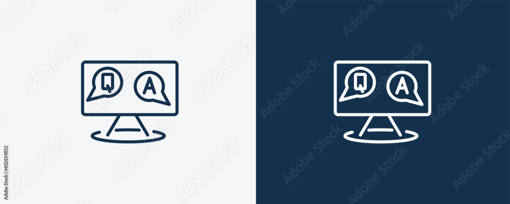 qa icon. Outline qa icon from distance learning collection. Linear ...