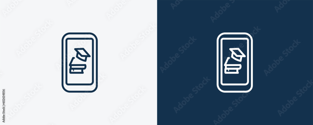 mobile learning icon. Outline mobile learning icon from distance ...