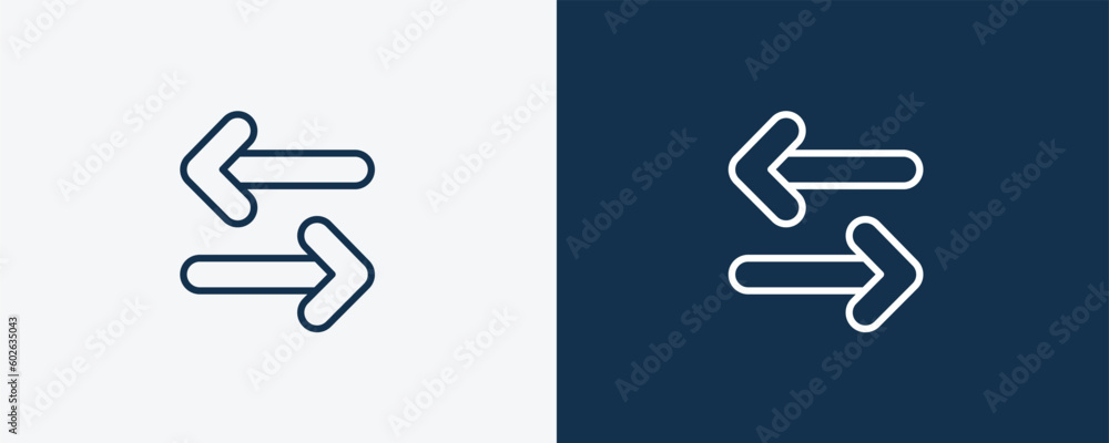 opposite directions icon. Outline opposite directions icon from user ...