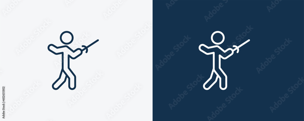fencing attack icon. Outline fencing attack icon from people and ...