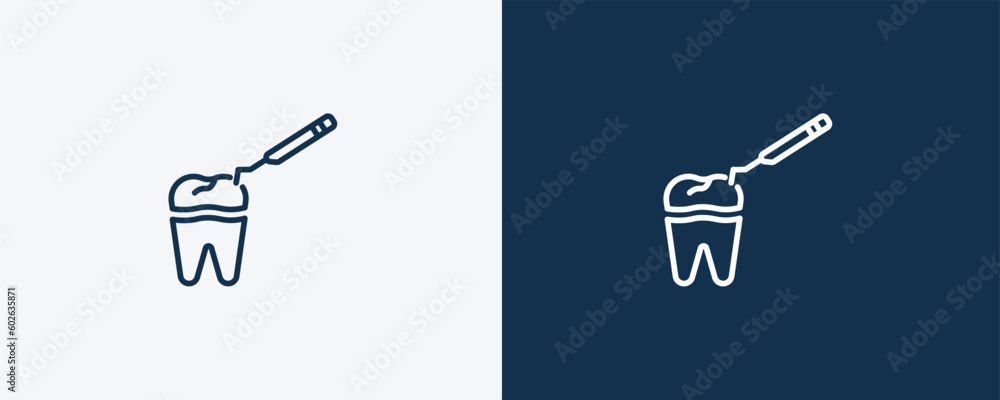 tooth filling icon. Outline tooth filling icon from dental health ...