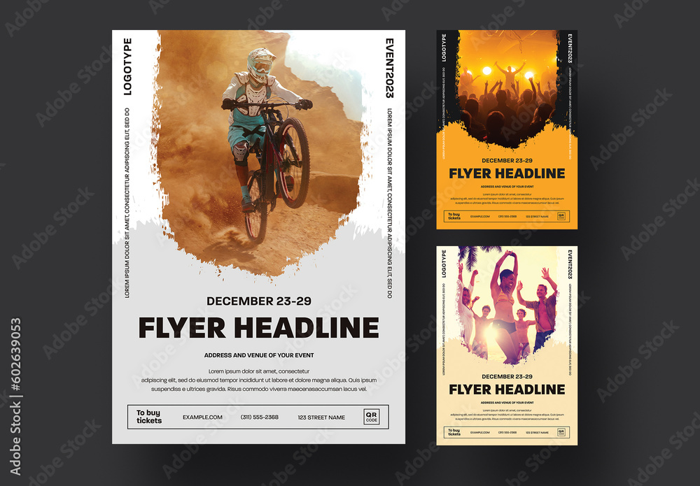 Universal flyer, poster or cover layout with grunge elements for ...