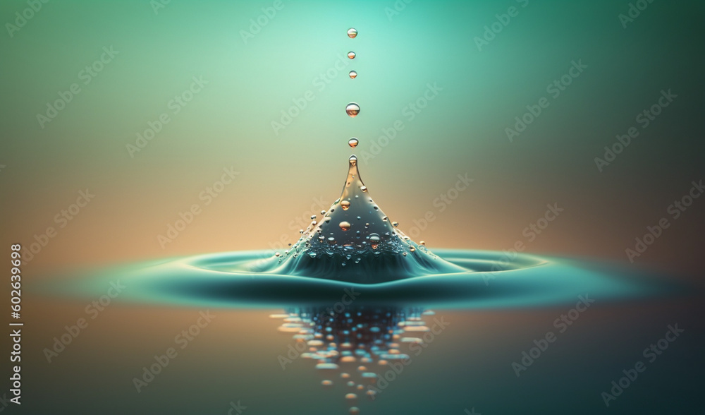 "Dropping water in detail" as soft ethereal dreamy background ...