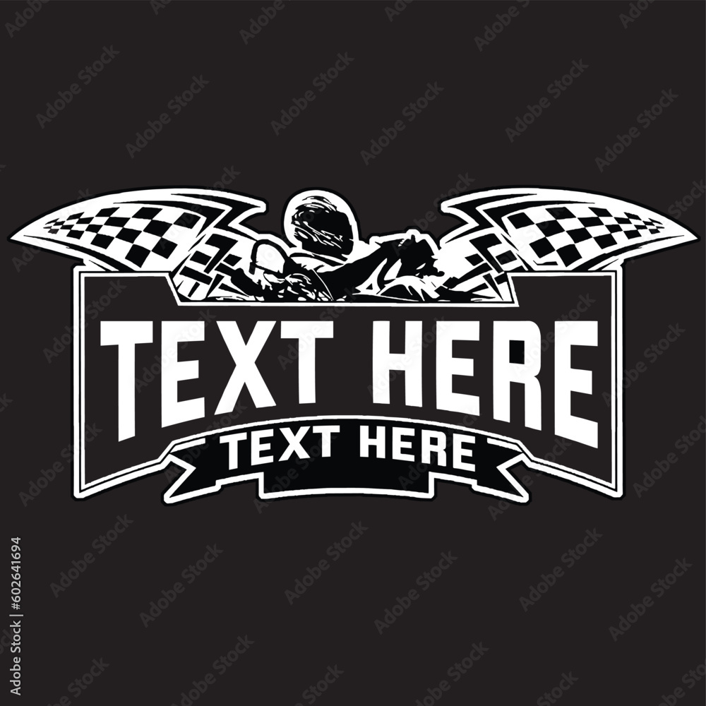 racing logo isolated in black background for business elements, screen ...