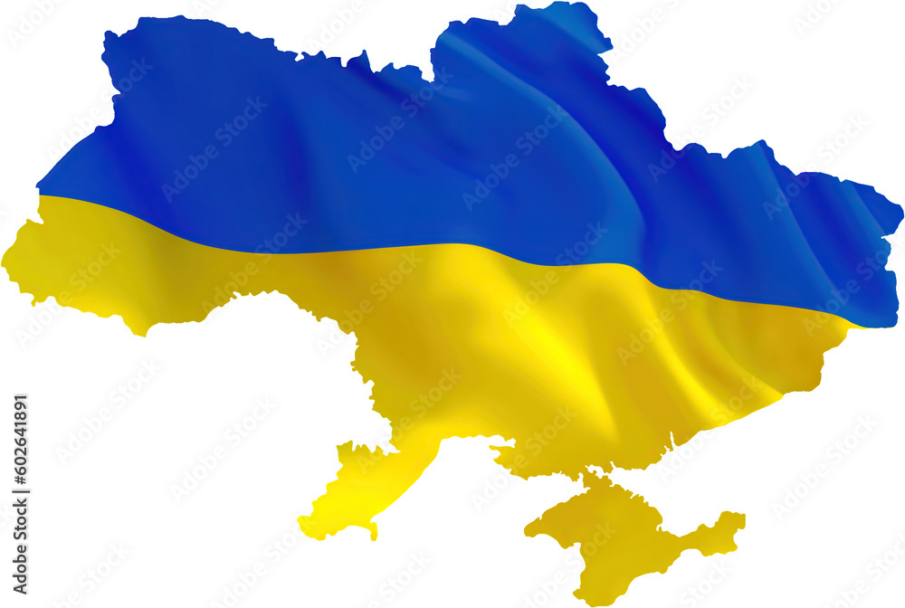 Flag of Ukraine Shape Map Ukraine isolated on transparent background ...
