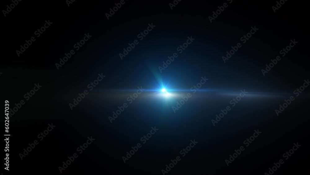 Abstract glow blue star optical lens flares light streaks shine rays ...