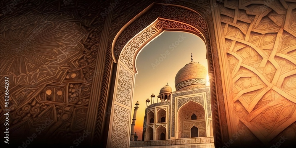 Islamic background with magnificent mosque create with generative AI ...