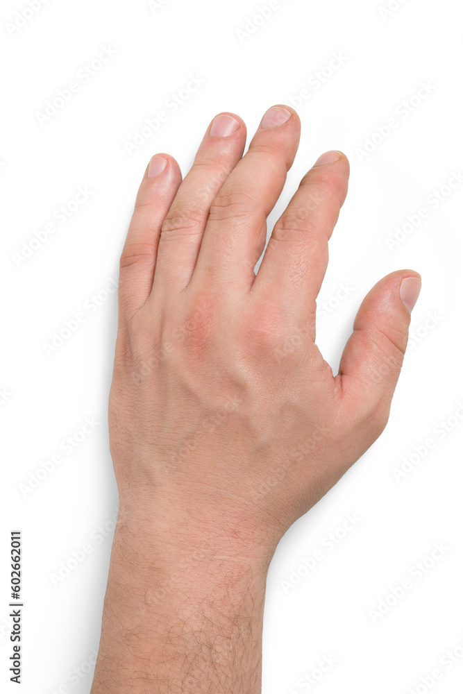 Top view of a male hand isolated on a transparent background, PNG. High ...