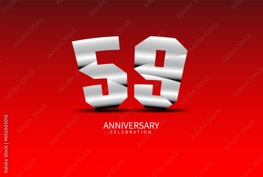 59 Year Anniversary Celebration Logo silver vector, 59 Number Design ...