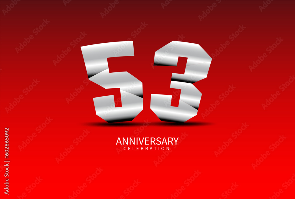 53 Year Anniversary Celebration Logo silver vector, 53 Number Design ...