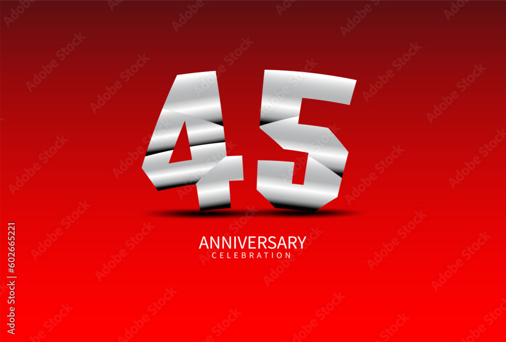 45 Year Anniversary Celebration Logo silver vector, 45 Number Design ...
