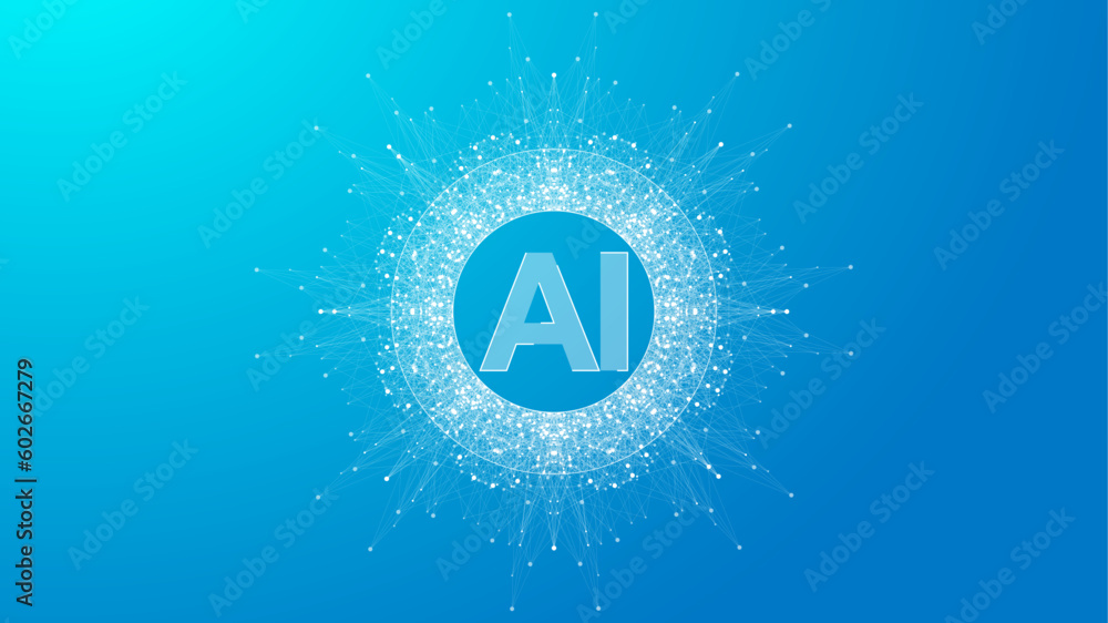Artificial Intelligence Logo Plexus effect. Future Tech Logo AI ...