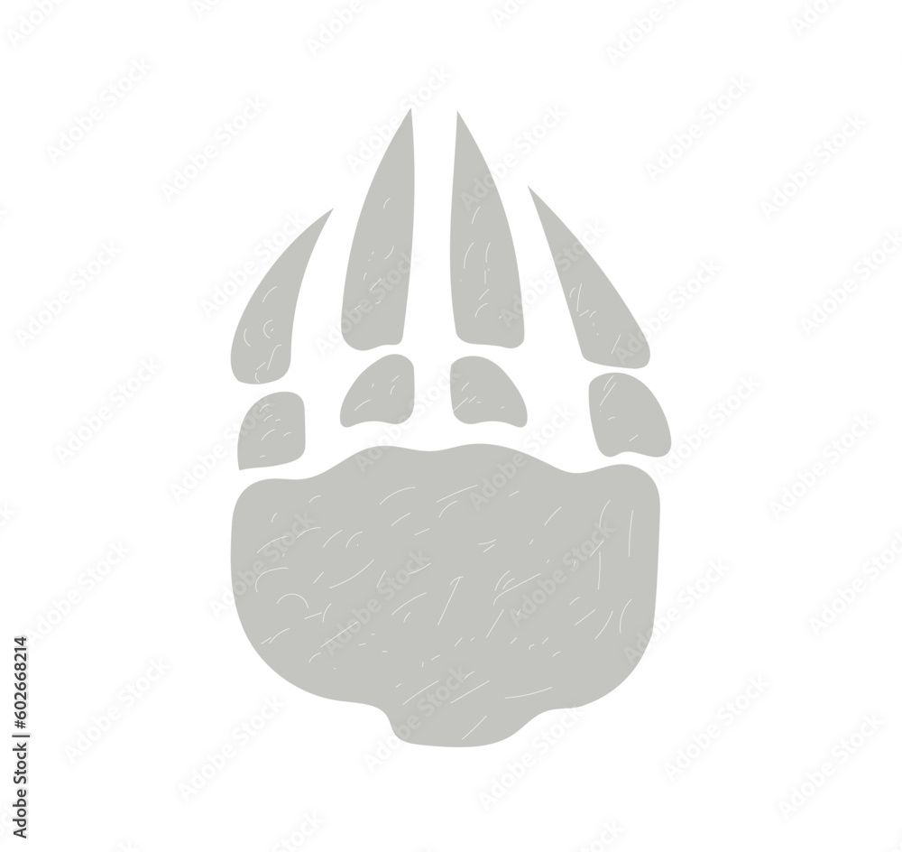 Hand drawn dragon paw prints pattern border. Dinosaur footprint ...