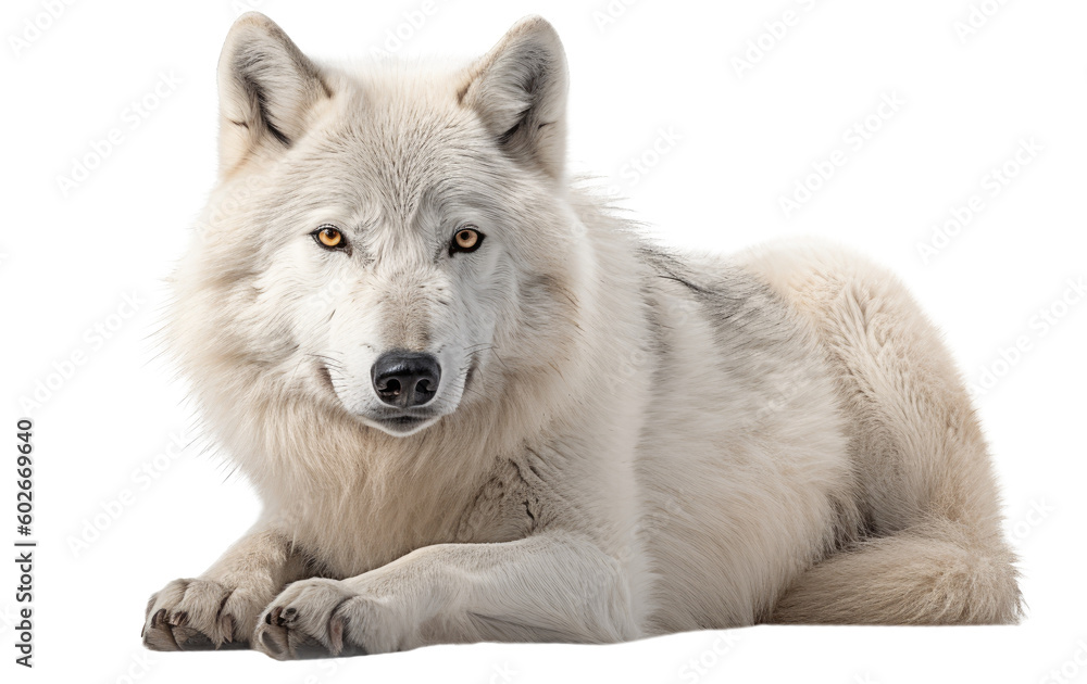 White Wolf Lying Down on Transparent Background, AI Generative Stock Illustration | Adobe Stock