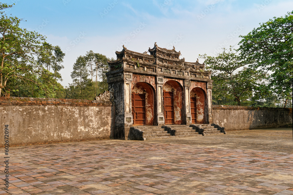 The Dai Hong Gate, the front gate of the Mausoleum of Emperor Minh Mang ...