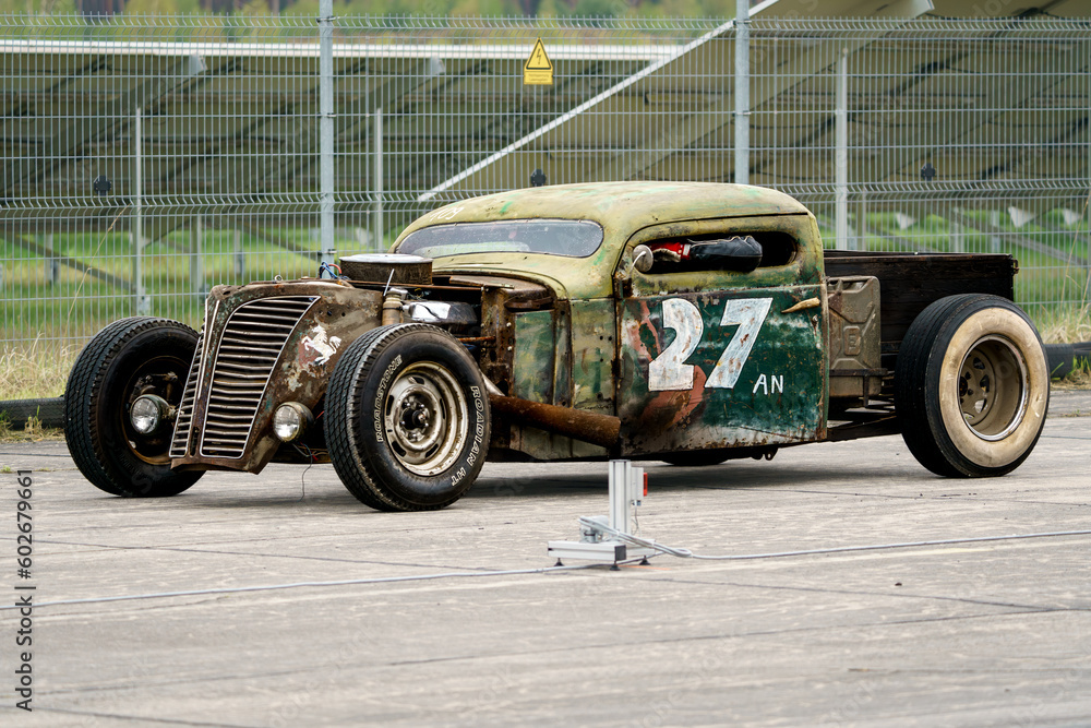 FINOWFURT, GERMANY - MAY 06, 2023: The hot rod on the road. Race ...
