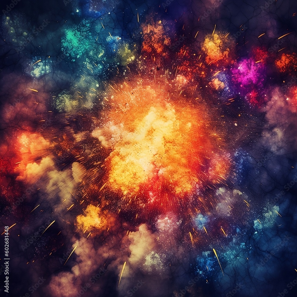 fireworks in space Stock Illustration | Adobe Stock
