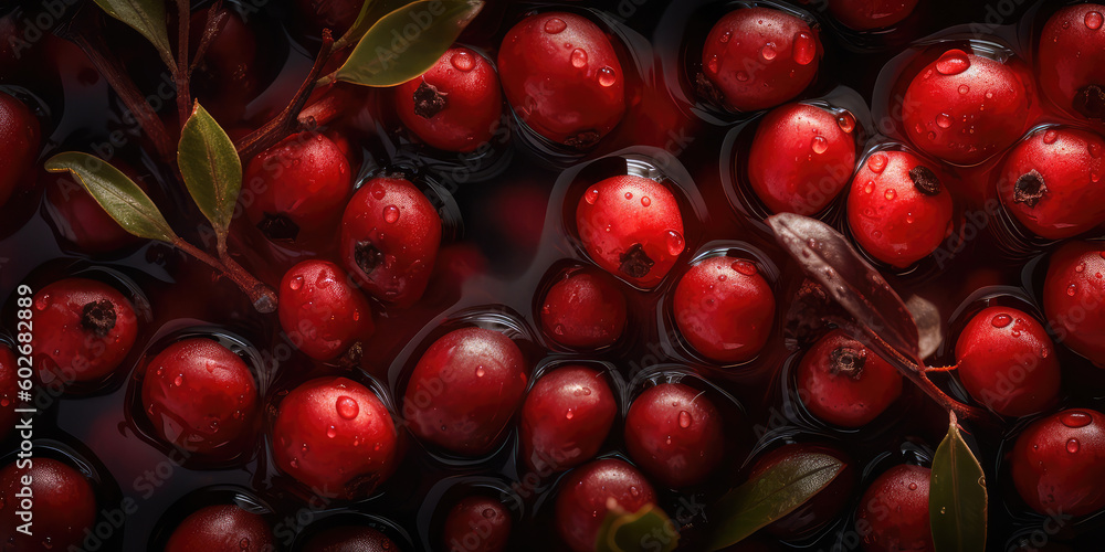 Barberry berries in water, close-up photo. Beautiful nature wallpaper ...