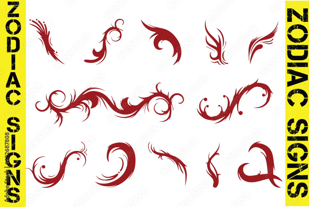 Zodiac symbols vector image, Chinese zodiac signs icons vector image ...