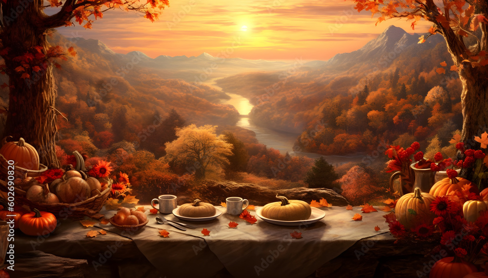 Thanksgiving Backgrounds: Festive Tables, Harvest Scenes, Cozy ...